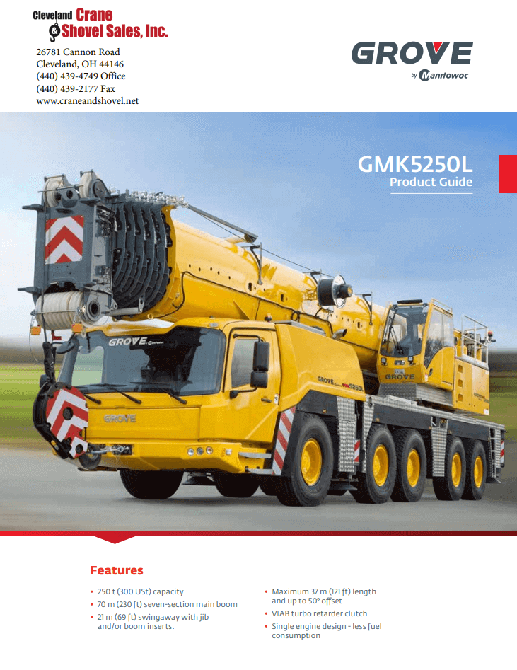 Grove Brochures | Cleveland Crane and Shovel Sales, Inc. | Bedford ...